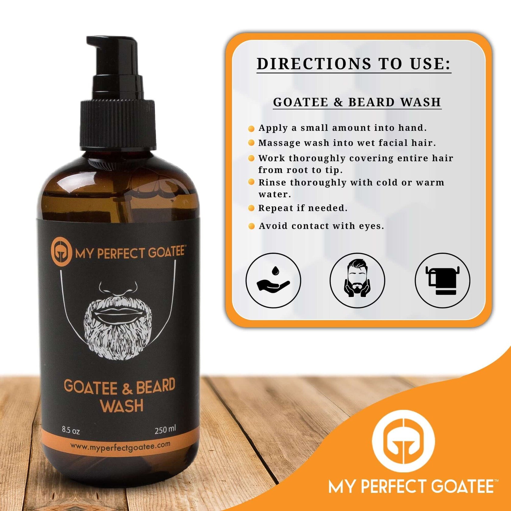My Perfect Goatee Premium, Facial Hair Beard Wash, 8.5 oz
